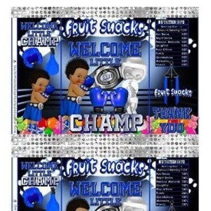 PDF Printable Fruit Snack Labels | Boxing Boxer Sports Little Champ ...