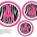 6 Inch Circle Zebra & Hot Pink Banner Letters | Etsy