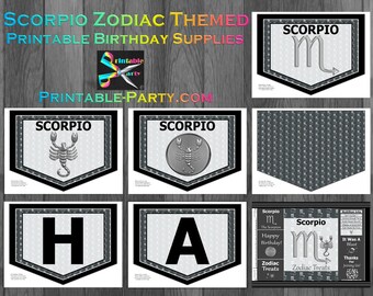 Scorpio Birthday Banner Scorpio Season Birthday Scorpio - Etsy