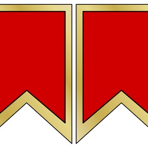 5x8 Inch Swallowtail Gold Red Black Printable Banner Letters - Etsy