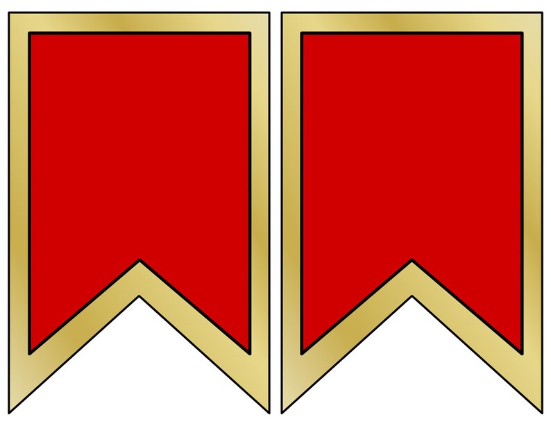 5x8 Inch Swallowtail Gold Red Black Printable Banner Letters - Etsy