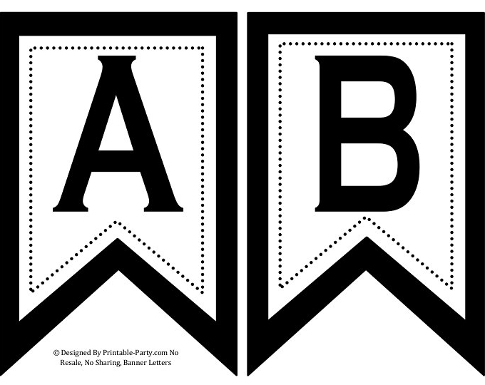 8x8 Inch Circle Black Printable Banner Letters - Etsy Canada