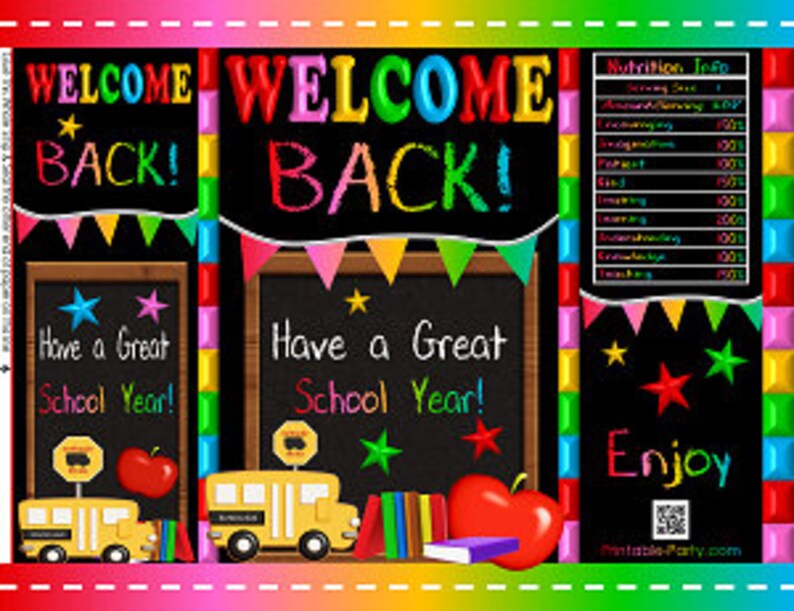 Printable Potato Chip Bags Welcome Back to School Treat | Etsy