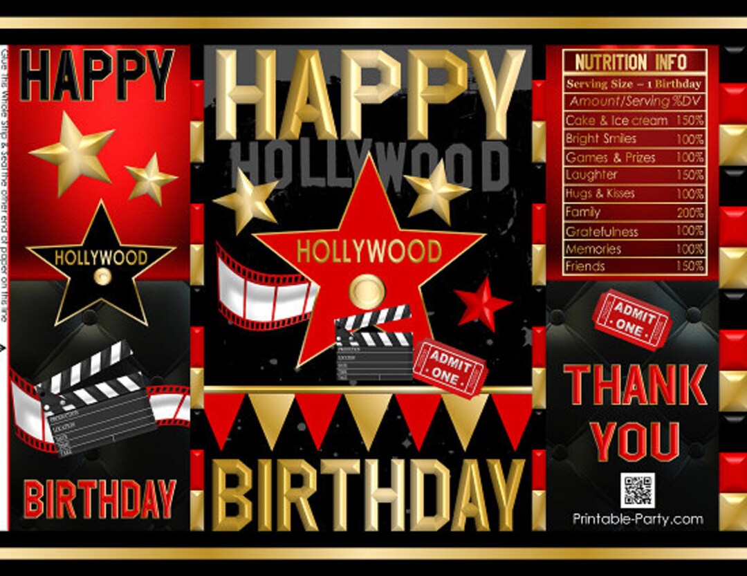 Printable Potato Chip Bags Hollywood Red Carpet Movie Cinema - Etsy Canada