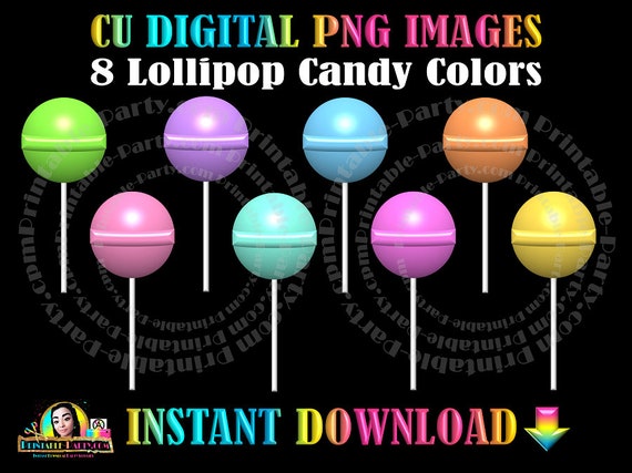 Lollipop Sucker Candy Digital Download PNG Clipart Graphics Commercial ...