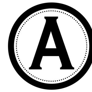 8x8 Inch Circle Black Printable Banner Letters - Etsy