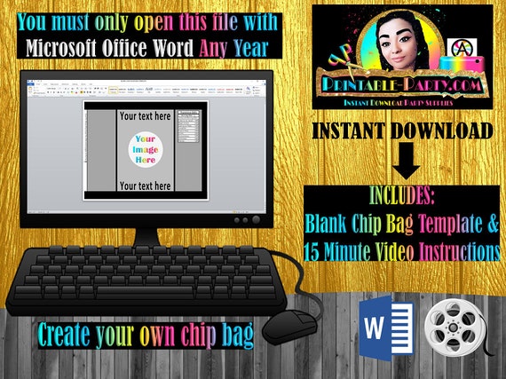 Blank Chip Bag Template How To Create A Chip Bag Design Instant Download By Printable Party 