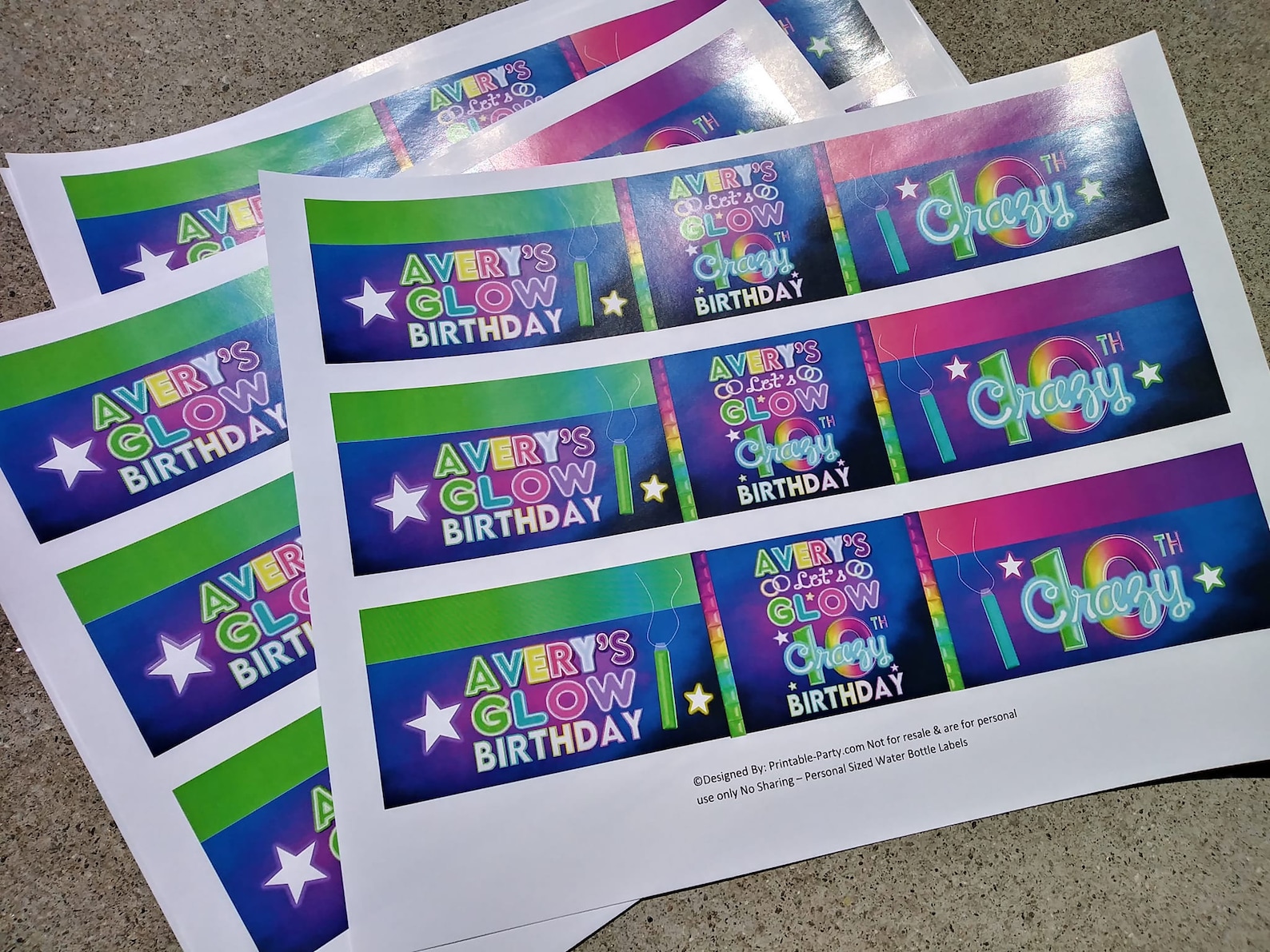 Printable Water Bottle Labels Blank Editable Denim Diamond - Etsy