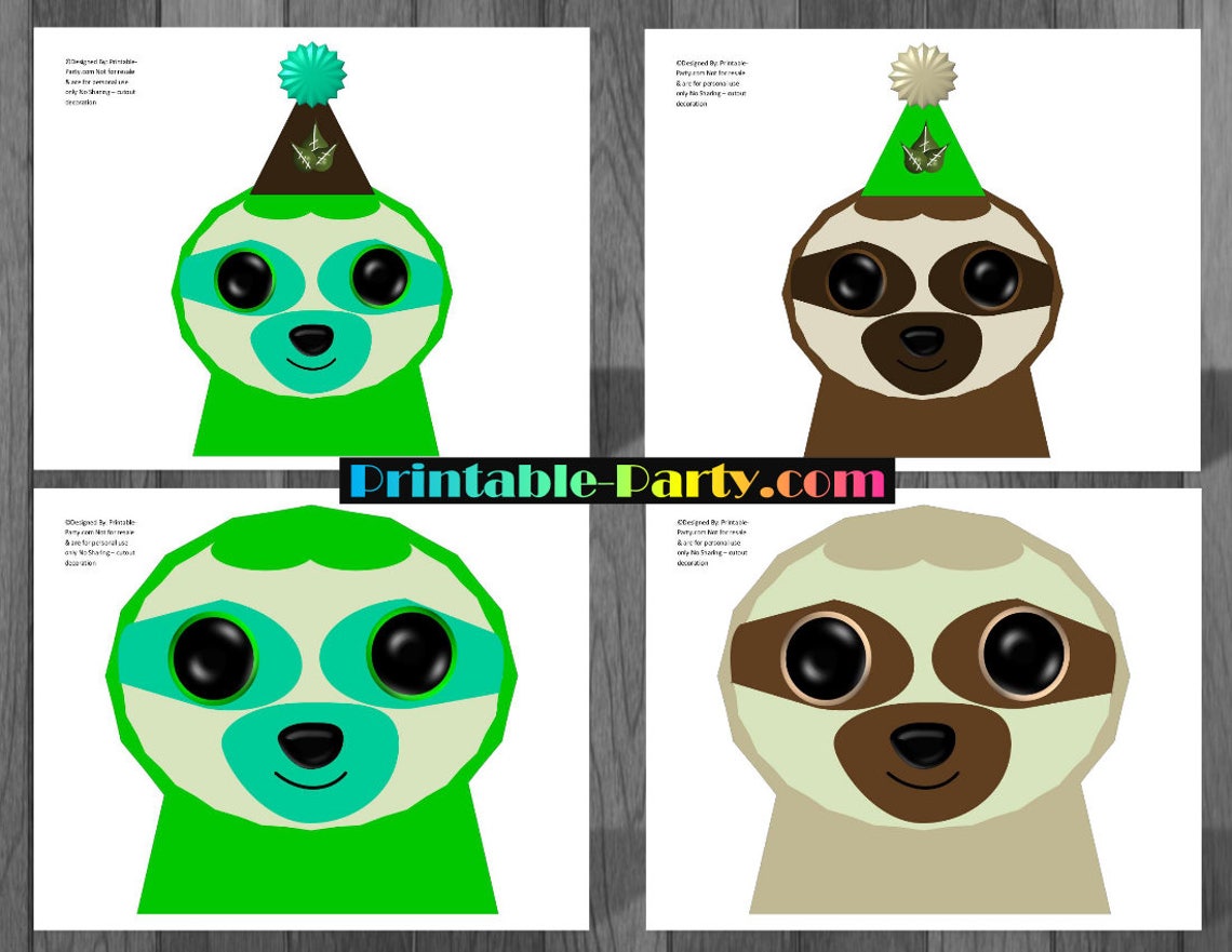 Printable Sloth Birthday Party Supplies Sloth Decorations - Etsy