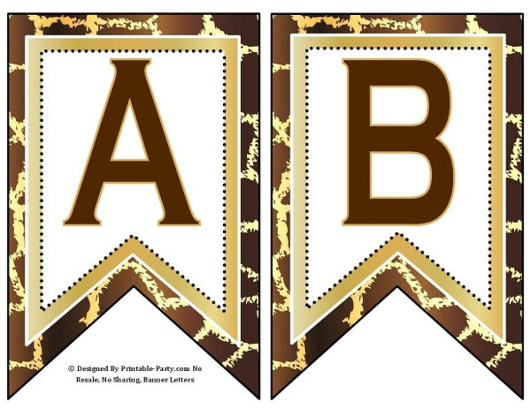 5x8 Inch Swallowtail Giraffe Safari Printable Banner Letters - Etsy