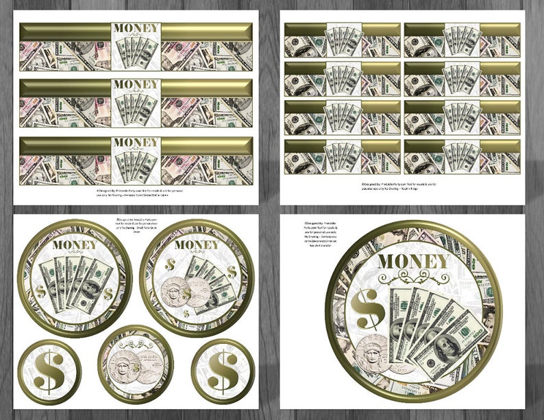 Money Theme Printable Party Supplies | Etsy