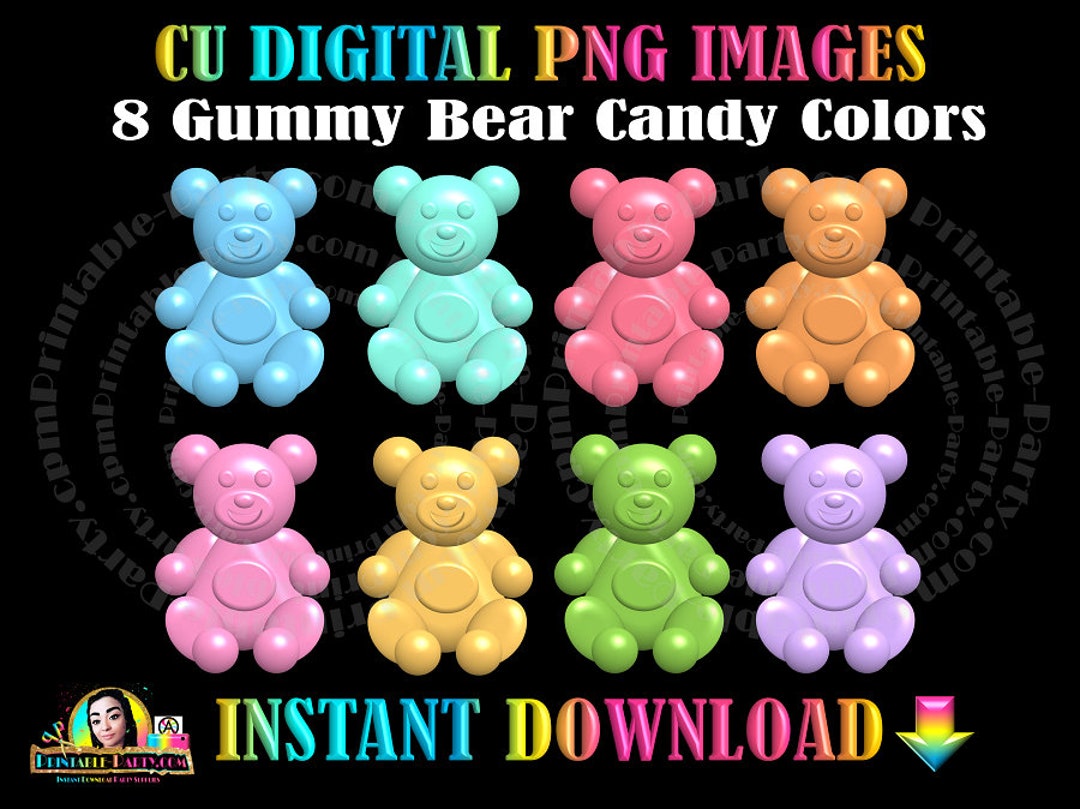 Gummy Bear Candy Digital Download PNG Clipart Graphics Commercial Use ...