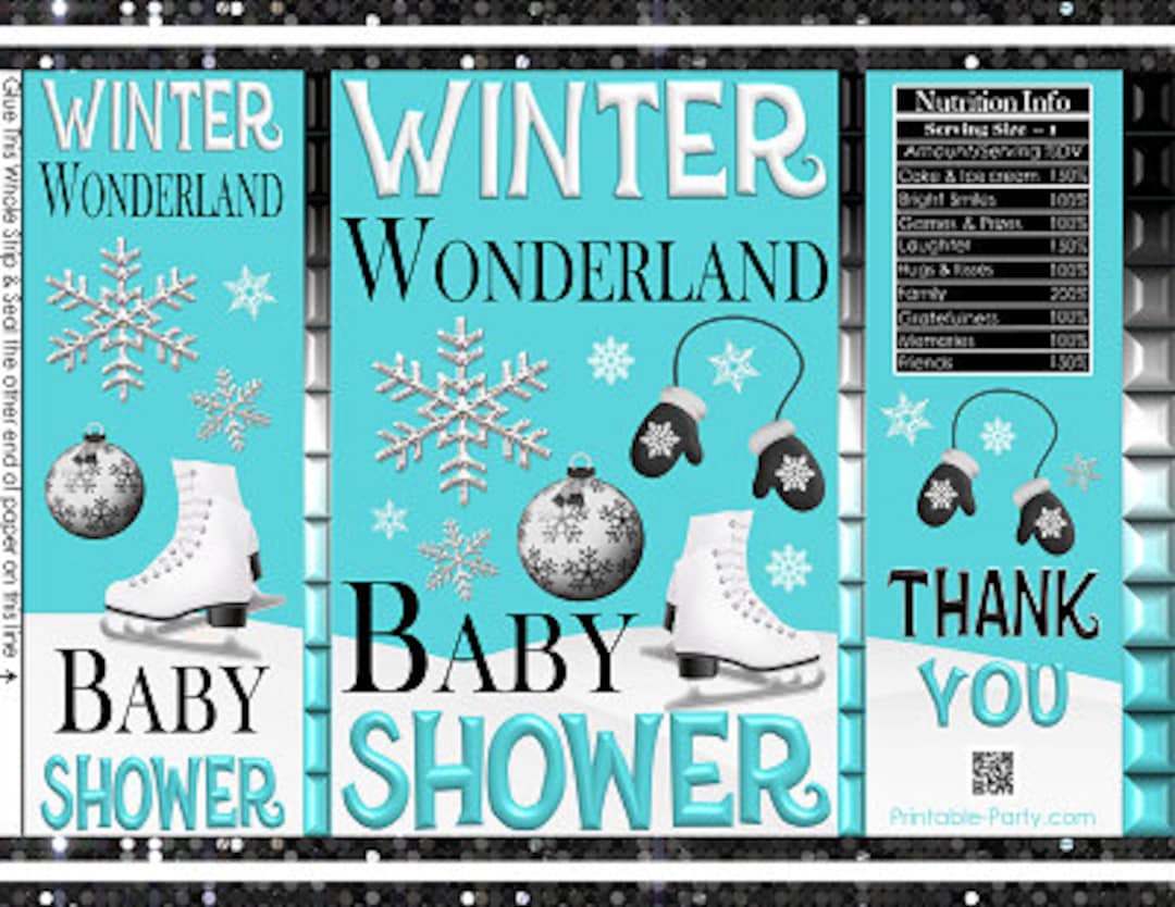 Printable Potato Chip Bags | Winter Wonderland Snowflakes Baby Shower ...