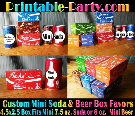 Printable Custom Mini Soda Beer Box Custom Favor Boxes - Etsy