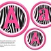 6 Inch Circle Zebra & Hot Pink Banner Letters - Etsy