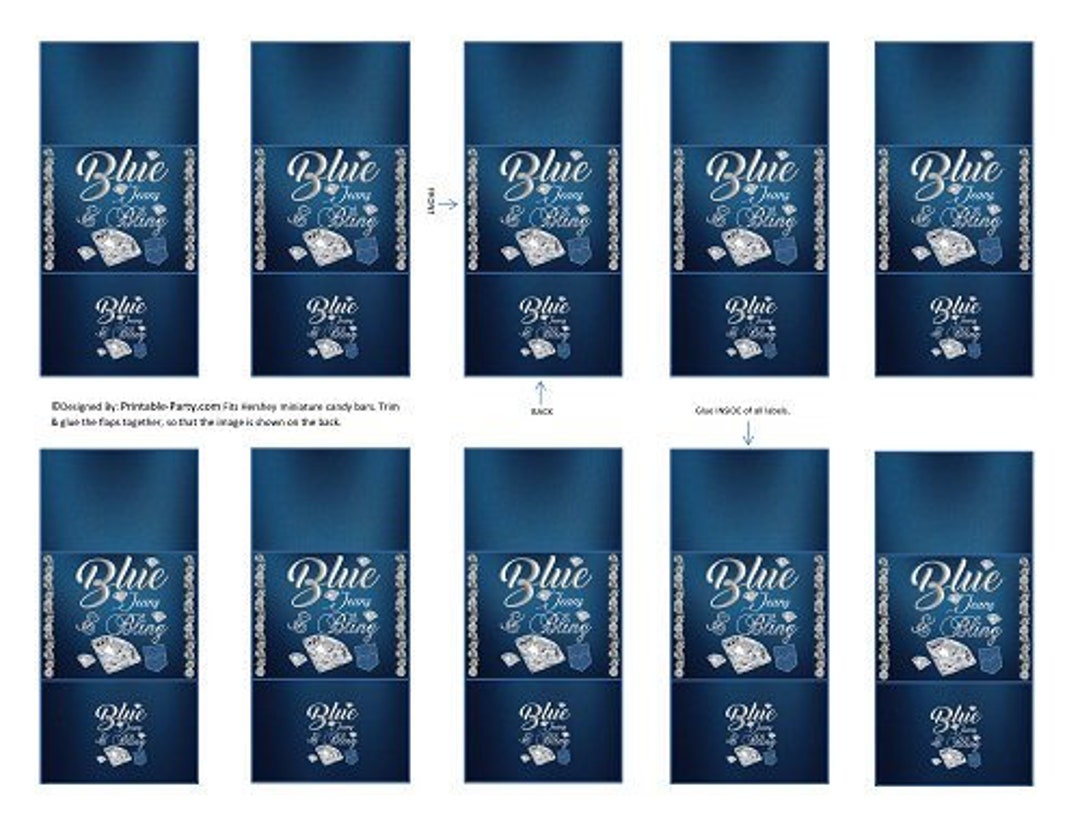 Printable Miniature Candy Bar Labels | Blue Jeans and Bling Denim ...