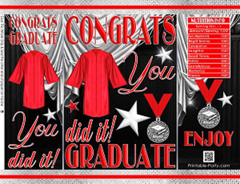 Printable Potato Chip Bags Graduation Congrats Graduate - Etsy