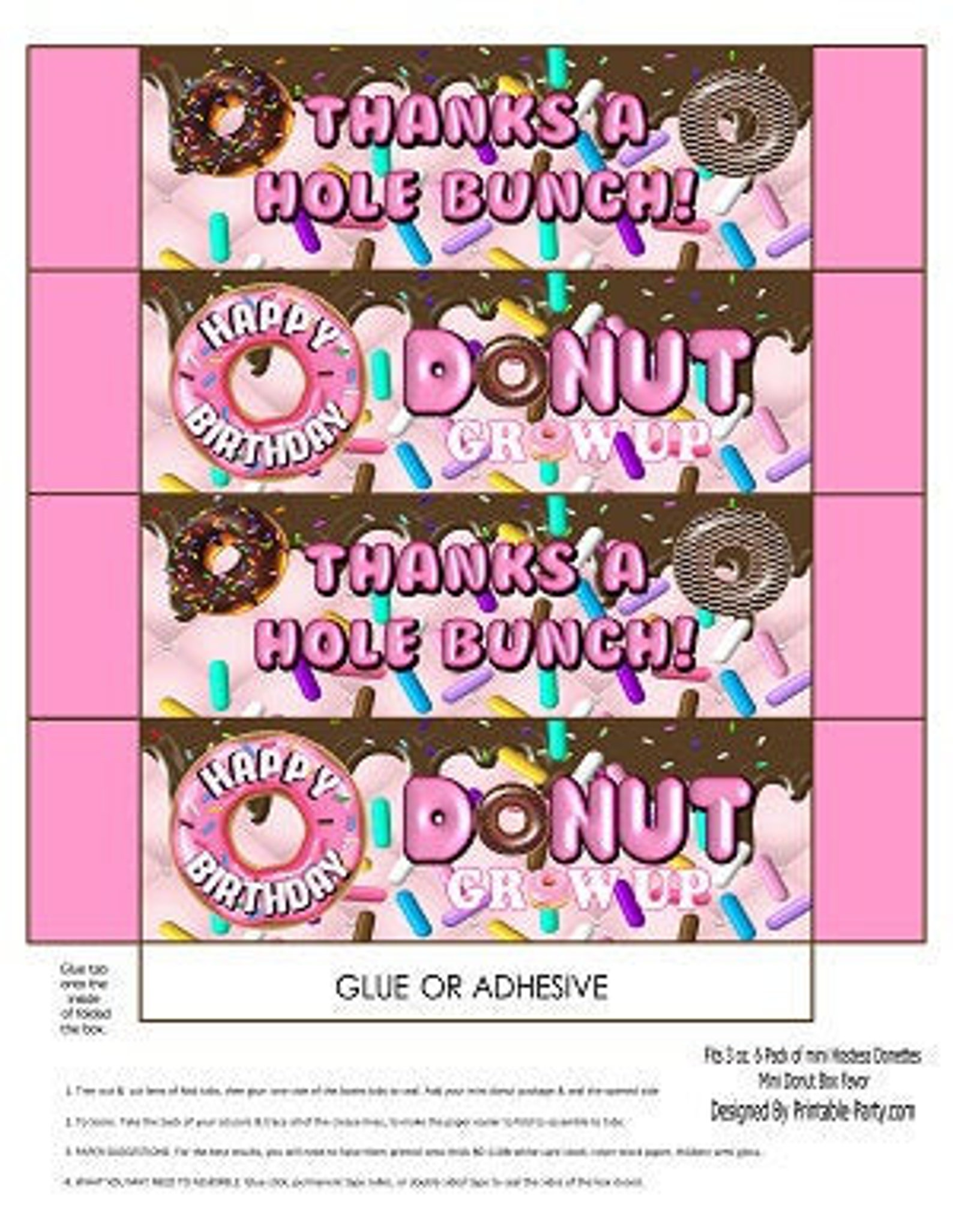 Miniature Donut Box Printable Printable Word Searches