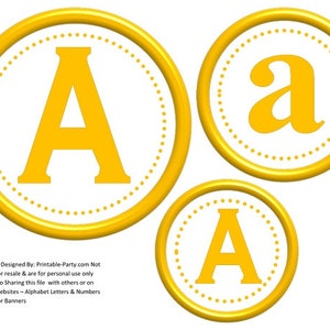 6 Inch Circle Yellow Printable Banner Letters - Etsy