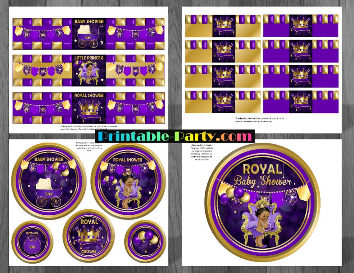 Printable African American Royal Little Princess Purple Gold - Etsy