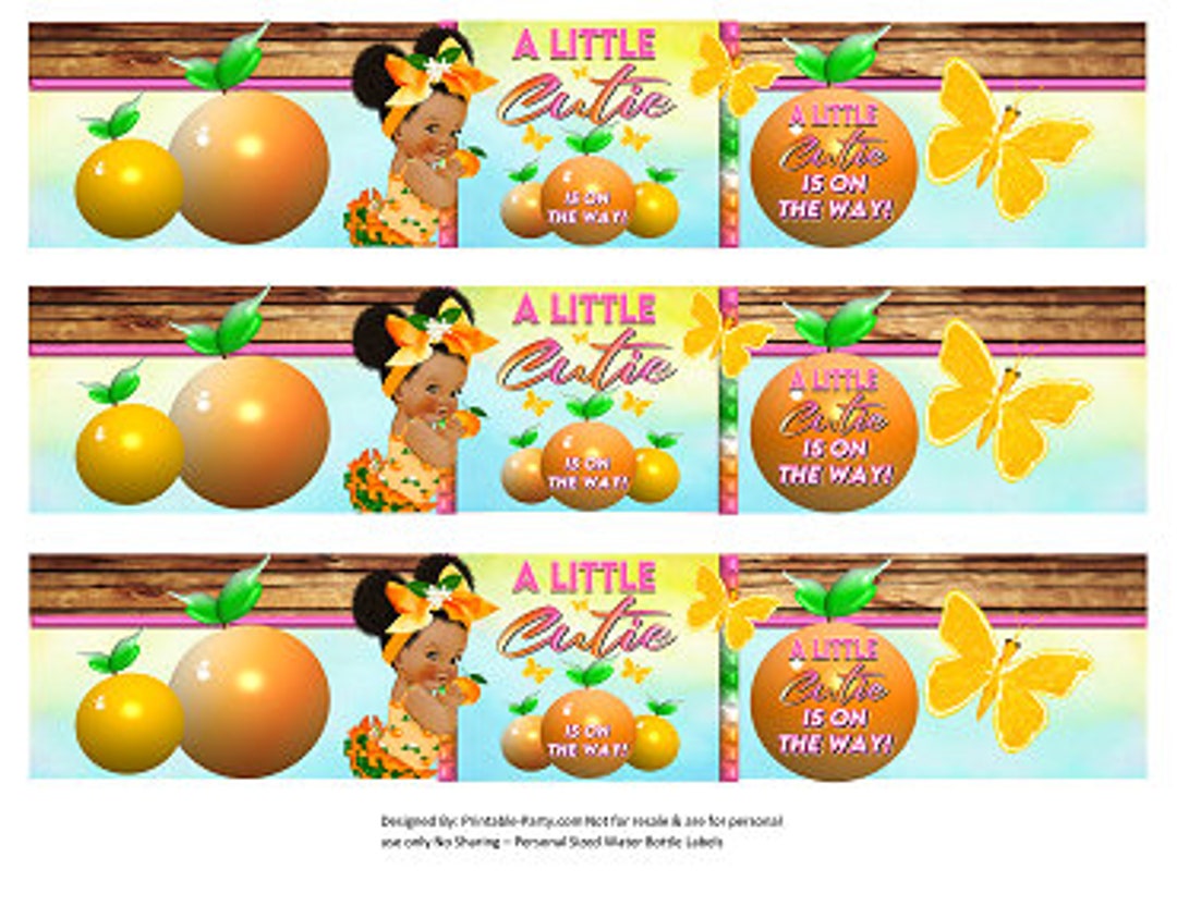 Printable Water Bottle Labels | Orange Cutie Fruit Tangerine Clementine ...