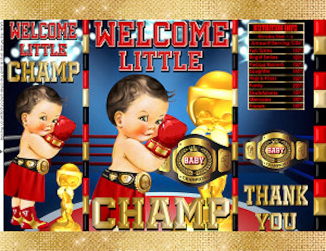 Printable Potato Chip Bags | Boxing Ring Little Champ Boxer Sports Baby ...