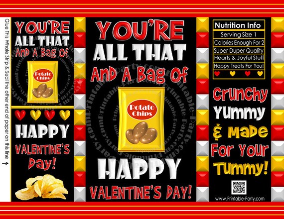 Printable Valentine's Day Treat Bags Valentine's Day | Etsy