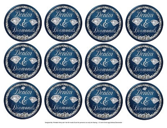 2.5 Inch Circle Tags Printable PDF Instant Download | Denim and ...