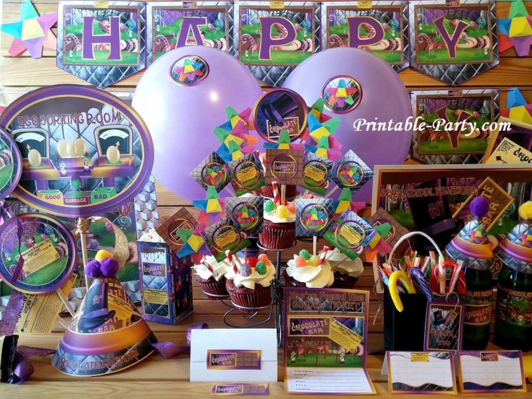 Chocolate Factory Theme Printable Party Supplies Decorations Candyland ...