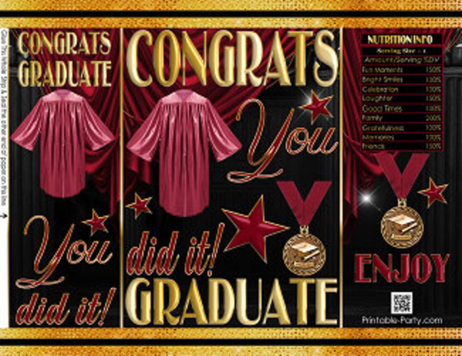 Printable Potato Chip Bags | Graduation Congrats Graduate School ...