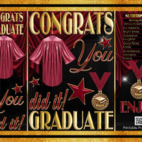 Burgundy Graduation Chip Bags - Etsy