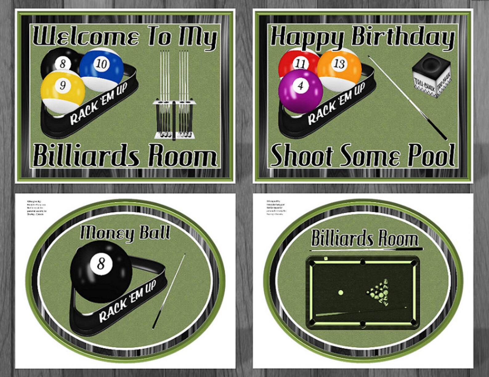 Billiards Room Birthday Theme Printable Party Supplies | Etsy