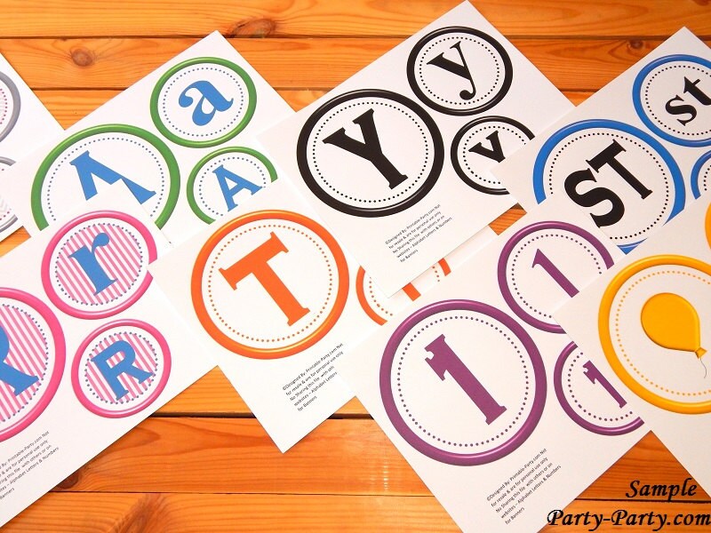 6 Inch Circle Orange Printable Banner Letters | Etsy