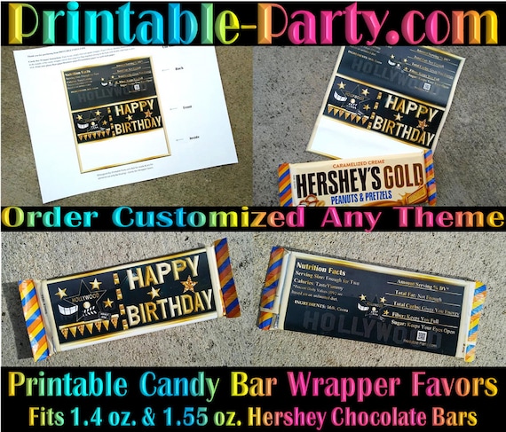 Print & Ship or Printable PDF Personalized Candy Bar Wrapper Labels ...