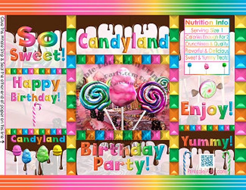 Candy Wonderland Printable Party Decorations Rainbow - Etsy