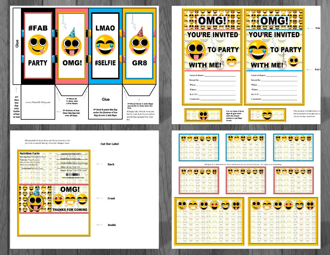 Emoji Printable Party Supplies | Etsy