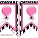 5x8 Inch Swallowtail Light Pink Black Zebra Printable Banner Letters - Etsy