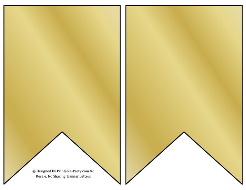 5x8 Inch Swallowtail Gold Red Black Printable Banner Letters - Etsy