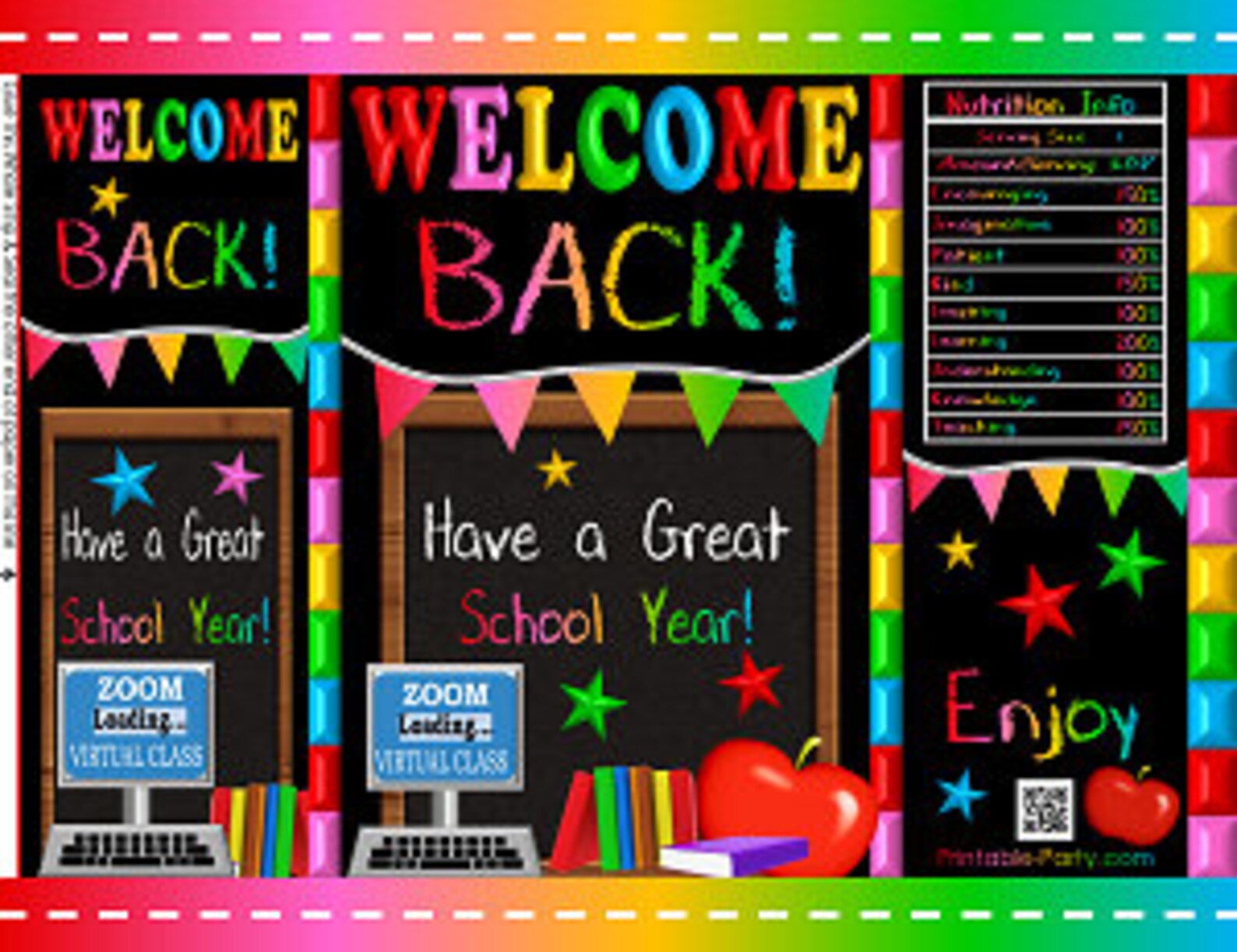 Printable Potato Chip Bags Welcome Back to School Virtual - Etsy