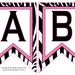 5x8 Inch Swallowtail Light Pink Black Zebra Printable Banner Letters - Etsy