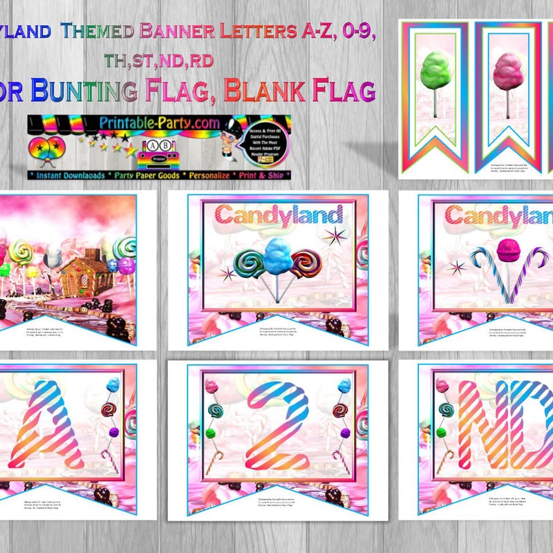 Candyland Letters Printables - Etsy