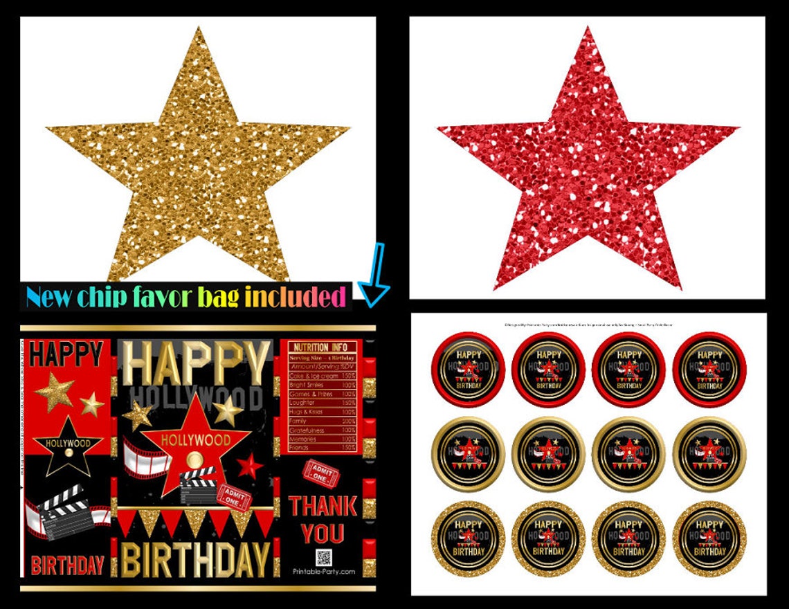 Printable Hollywood Red Carpet Movie Theme Birthday Party | Etsy