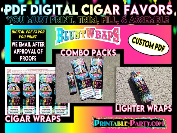 Custom Cigar Party Labels Wrappers Digital PDF or Print and - Etsy