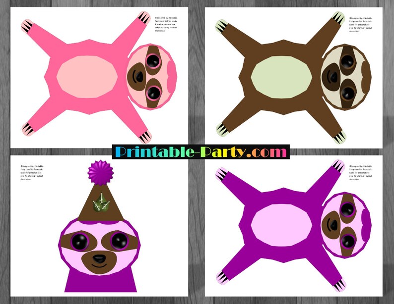 Printable Sloth Girl Birthday Party Supplies Sloth | Etsy