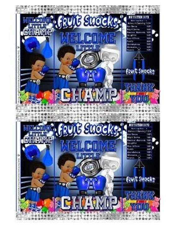 PDF Printable Fruit Snack Labels | Boxing Boxer Sports Little Champ ...