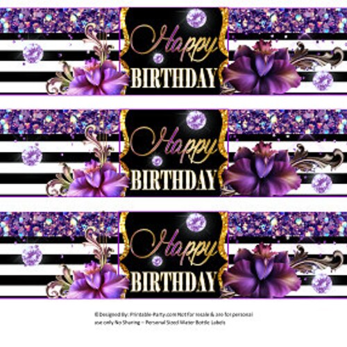 Printable Water Bottle Labels Flower Floral Wine Red White - Etsy