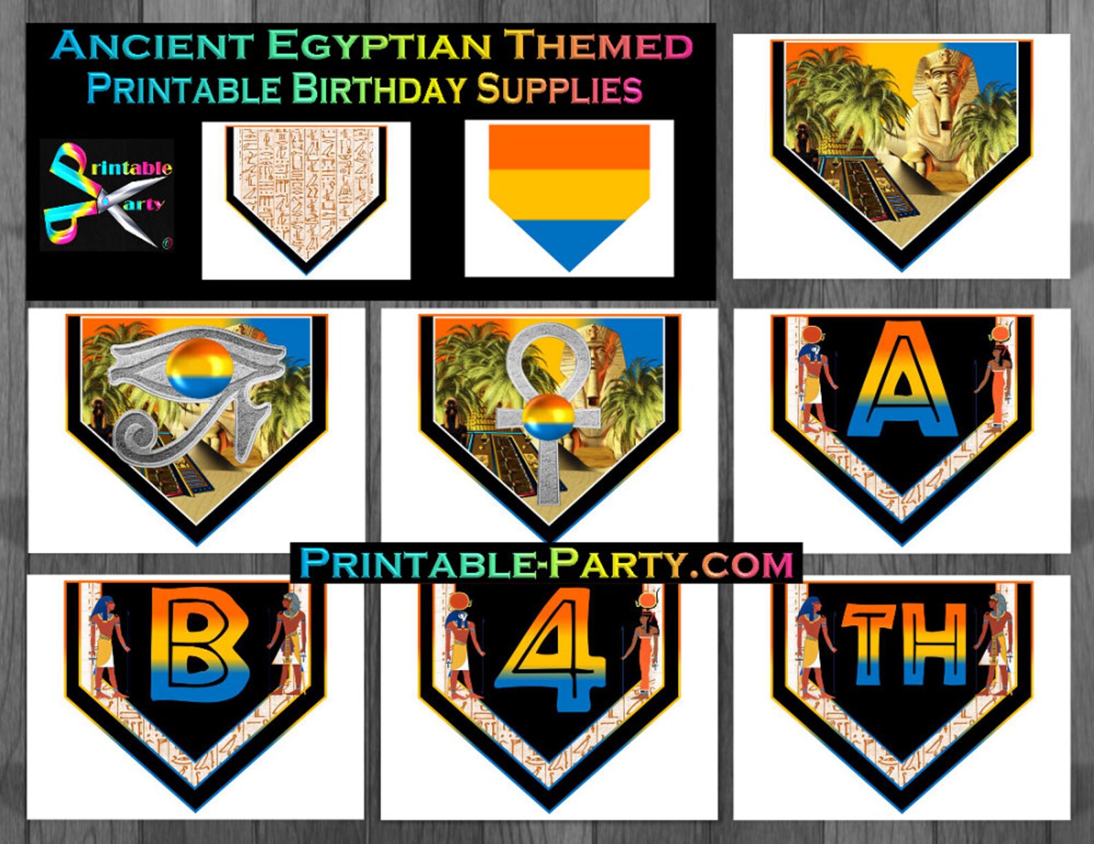 Printable Ancient Egyptian Birthday Party Supplies - Etsy