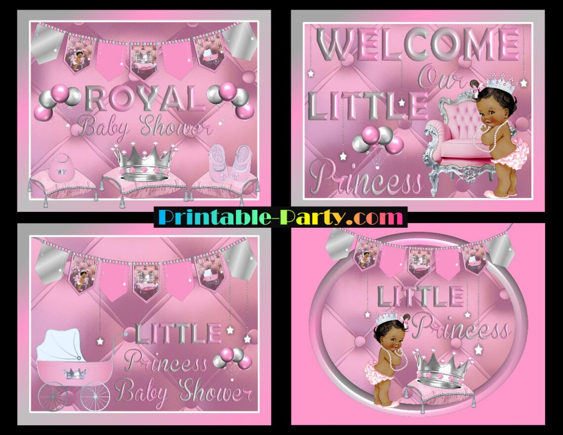 Printable African American Royal Little Princess Pink Baby | Etsy