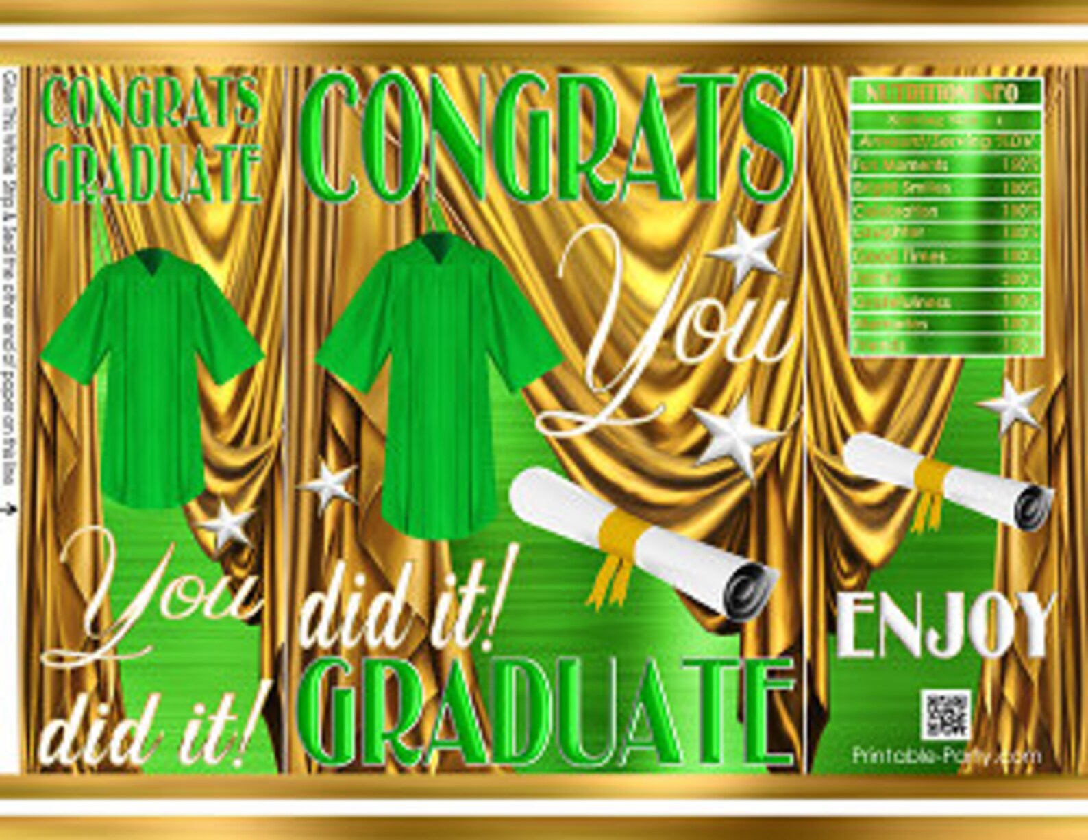 Printable Potato Chip Bags | Graduation Congrats Graduate School ...