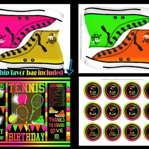 Printable Tennis Sports Theme Girl Birthday Party Supplies DIY ...